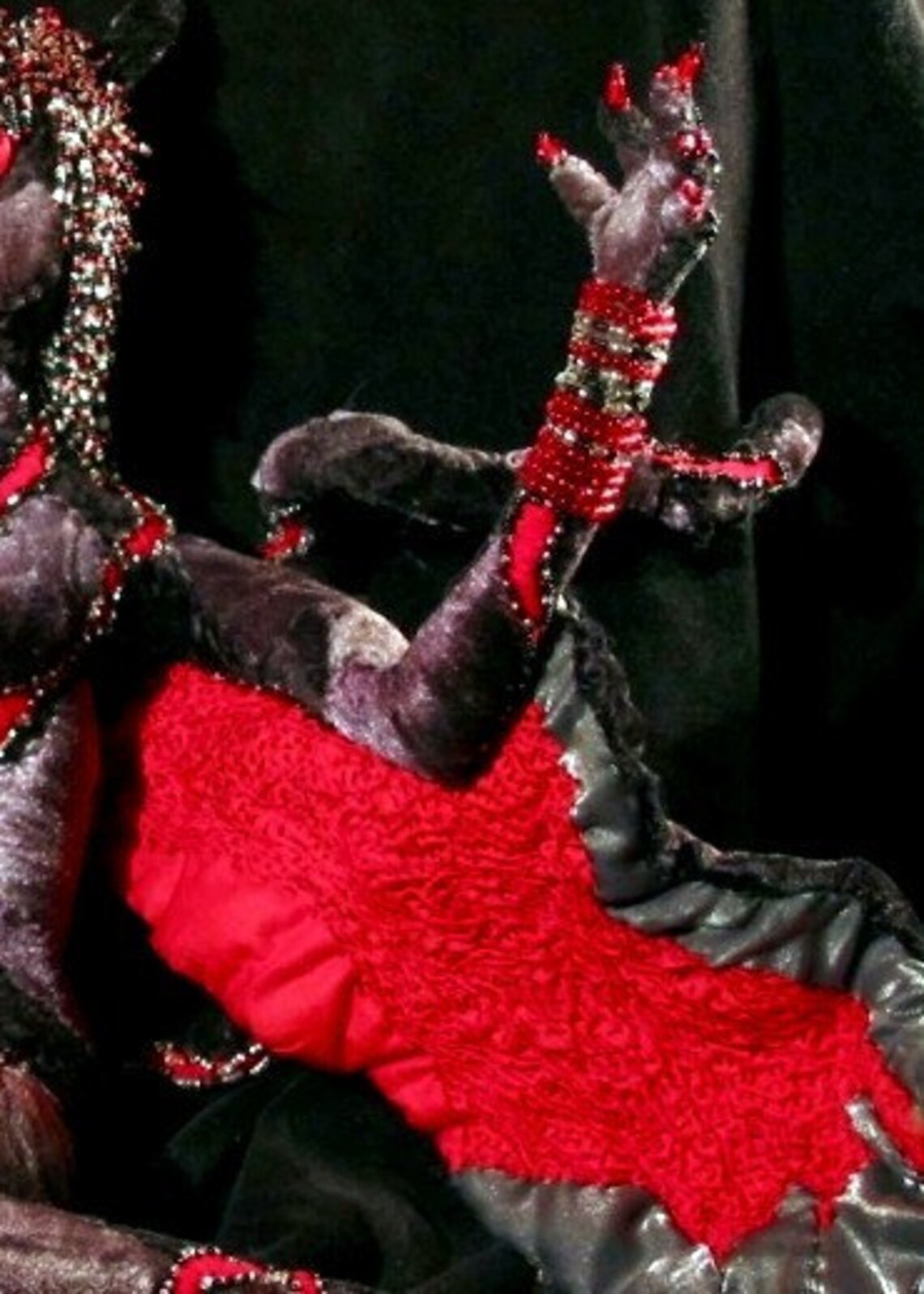 Soft Sculpture Winged Cat Nemesis-the Sorceress Red Black - Etsy