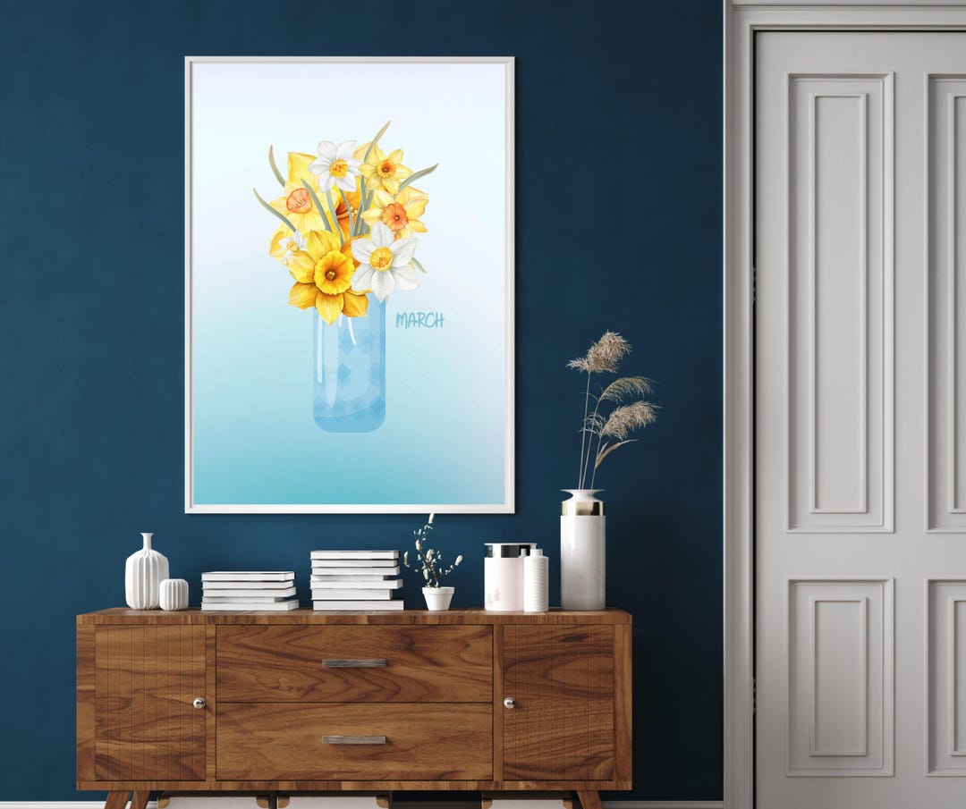 Flower Daffodil in March Wall Art, Wall Decor, Poster, Flower, Blossom ...
