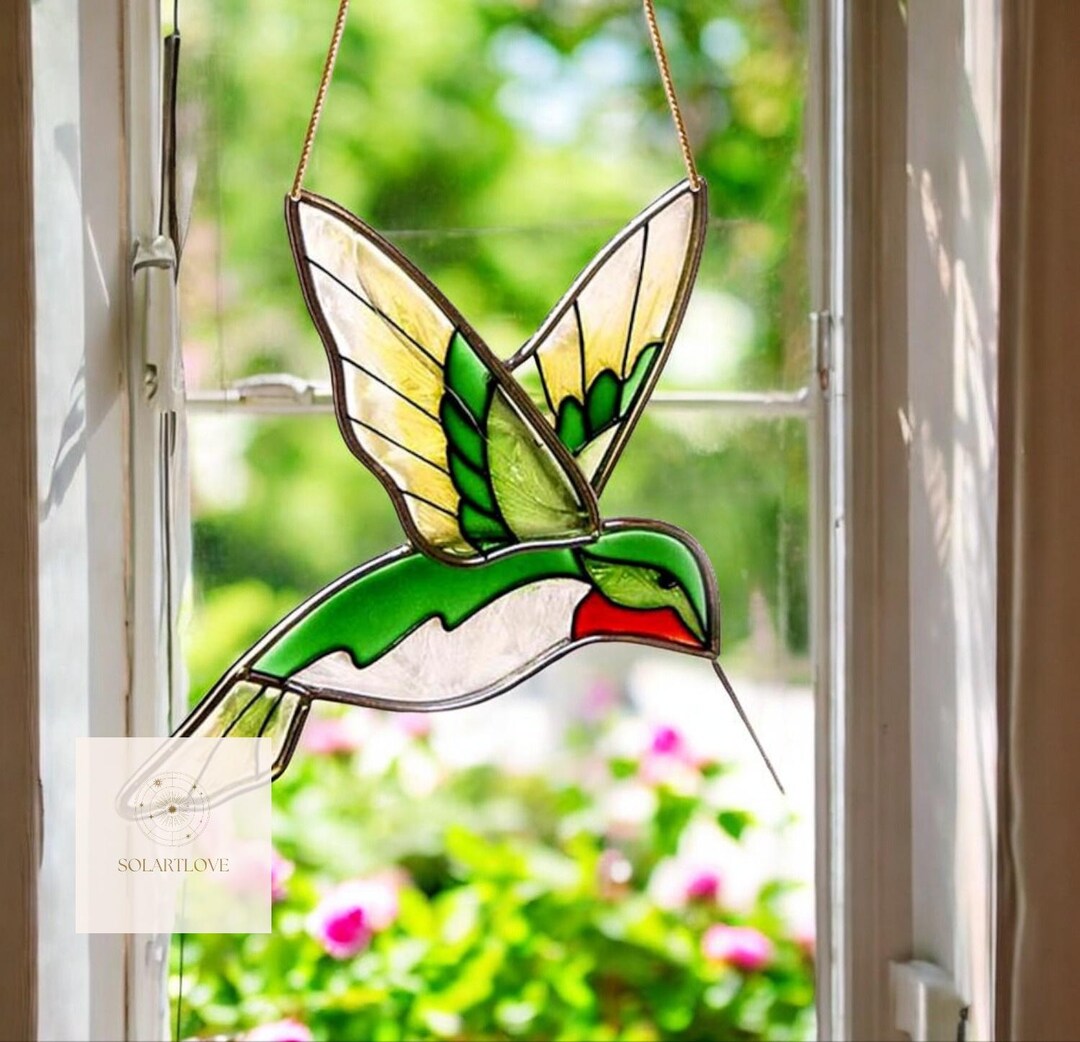 Elegant Stained Glass Bird Window Hanger, Glass Suncatcher, Gift for ...