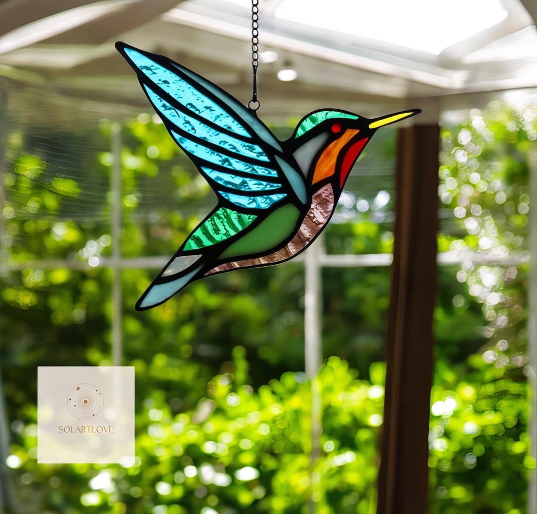 Elegant Stained Glass Bird Window Hanger, Glass Suncatcher,gift for Mom ...