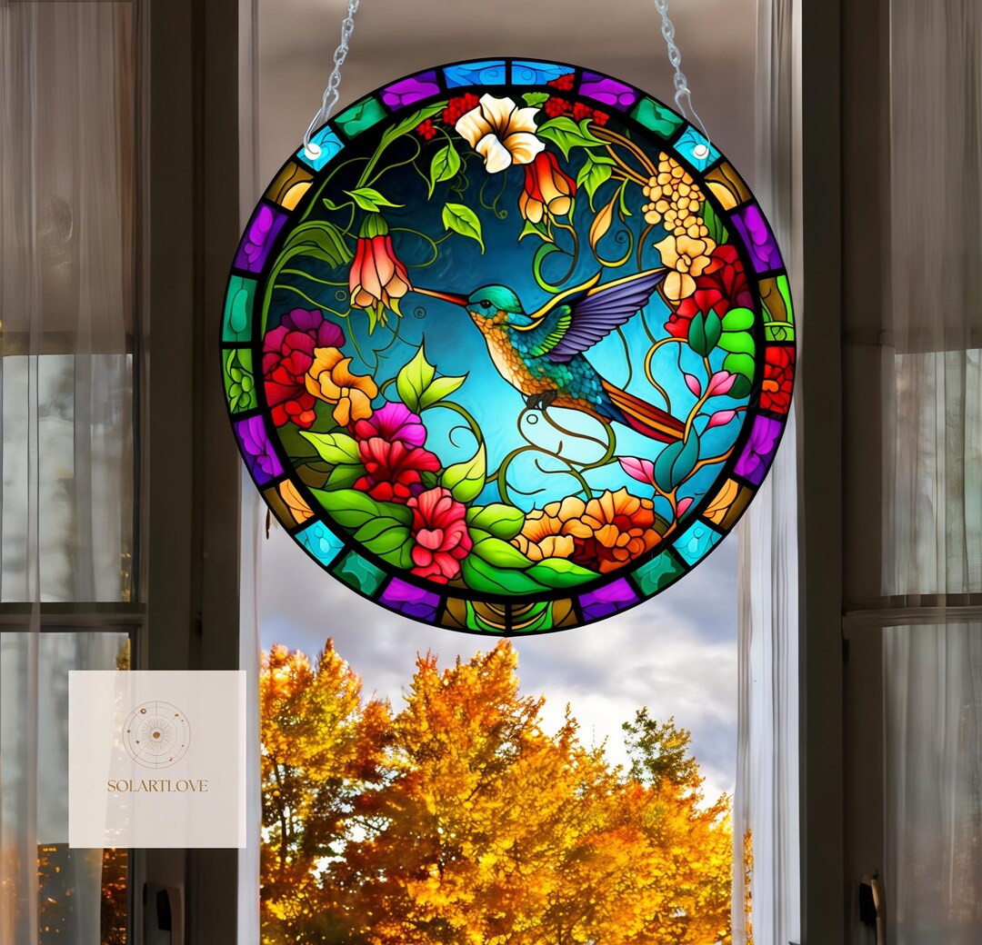 Elegant Stained Glass Bird Window Hanger, Glass Suncatcher, Gift for ...