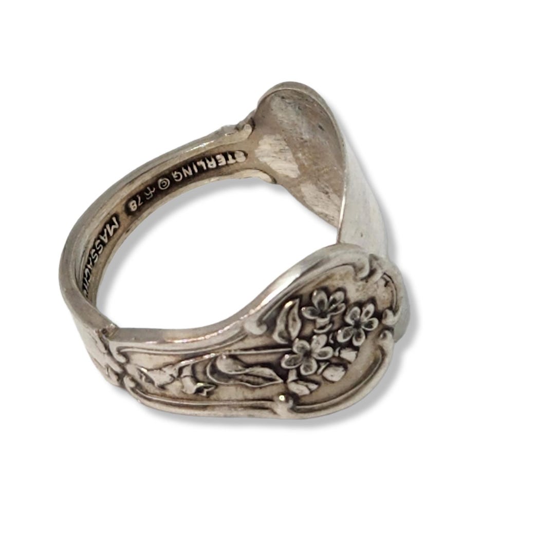 MASSACHUSETTES MAYFLOWER State Flower Sterling Silver Spoon Ring - Etsy