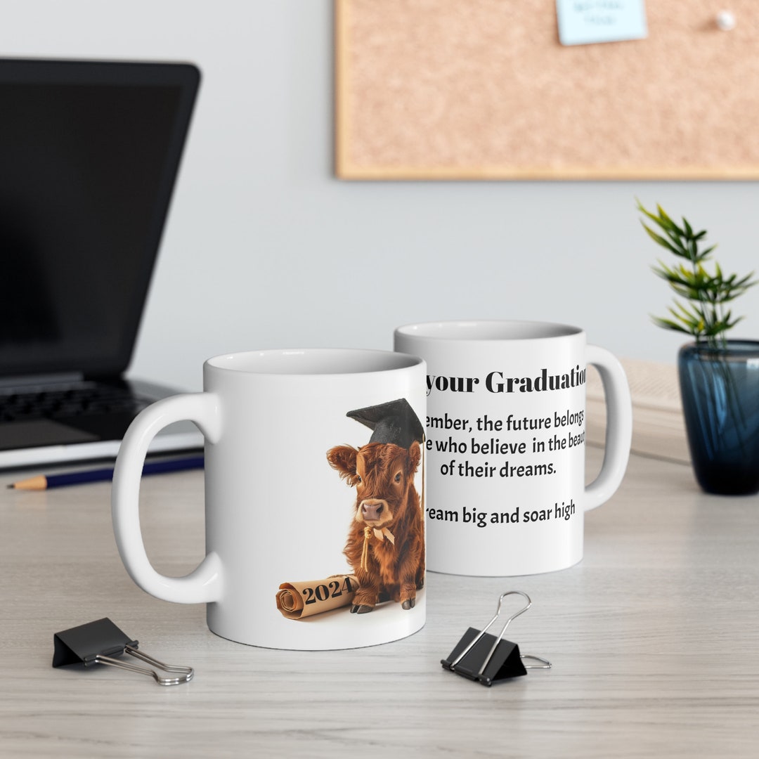 Highland Cow Graduation Mug, Graduation Mug, Highland Cow, Graduation ...