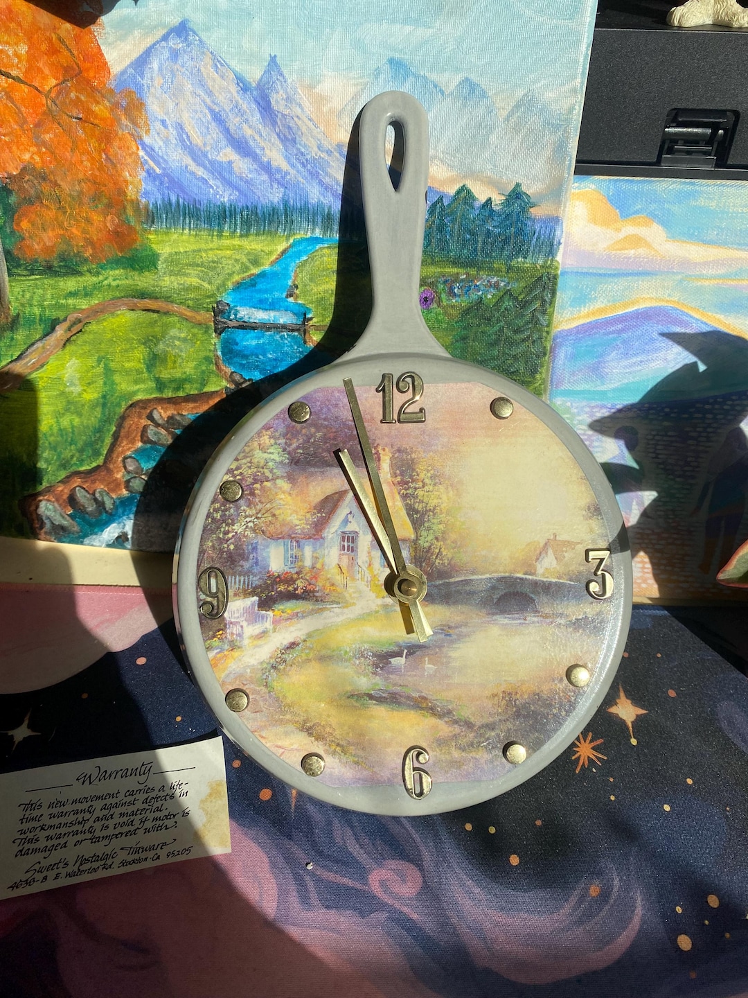 Cottagecore Skillet Wall Clock – Vintage Style Kitchen Clock With ...