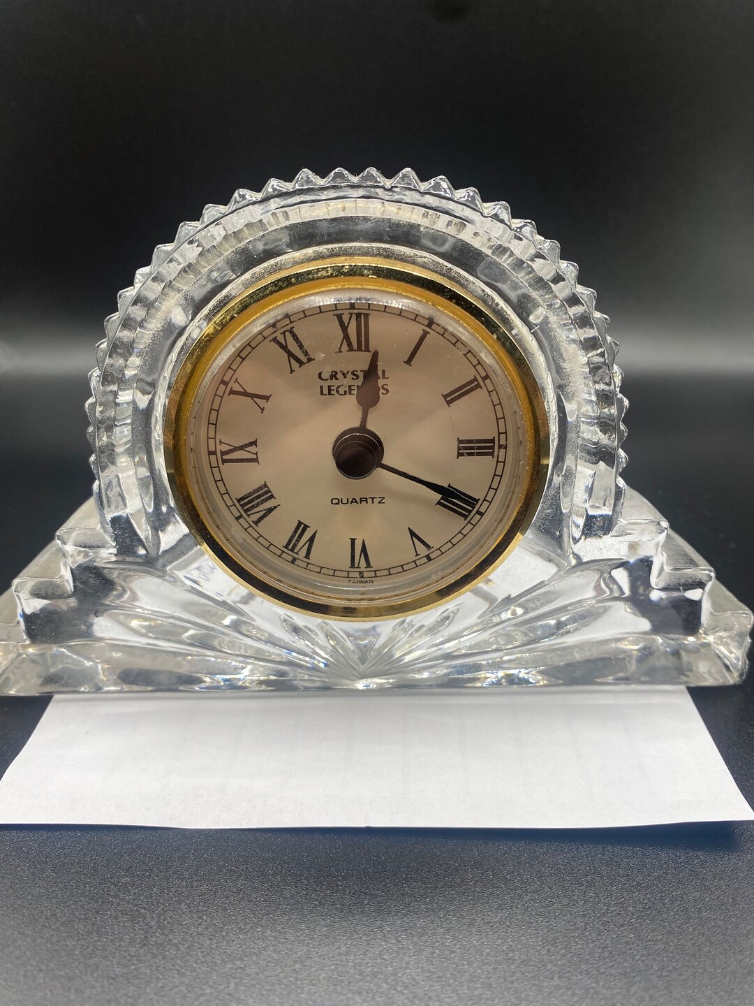 Vintage Crystal Mantle Clock by Godinger Made in Taiwan, Battery ...