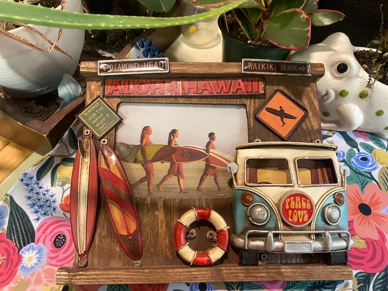 Aloha Hawaii Picture Frame, Surf and 70s Themed - Etsy