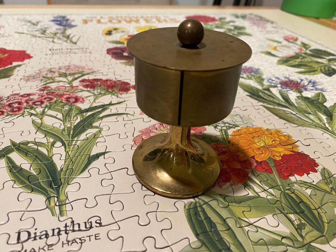 Vintage Brass Stamp Dispenser With Felt Bottom, 3 Inches Tall - Etsy