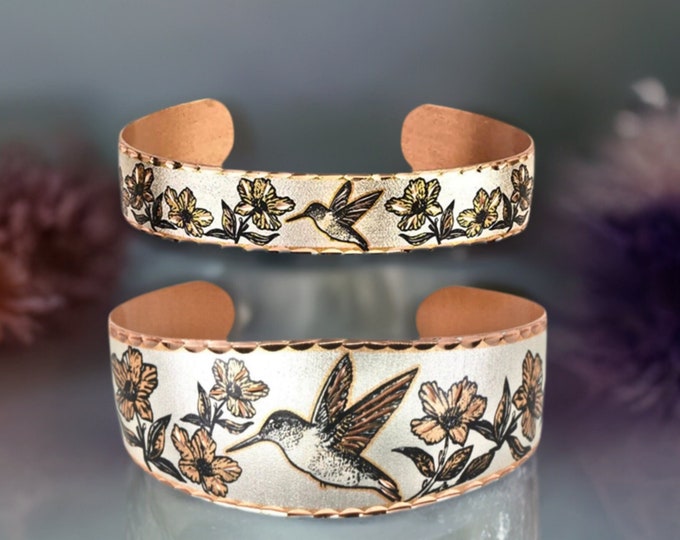 HUMMINGBIRD Cuff, Hummingbird Bracelet, Hummingbird Gifts, Hummingbird ...
