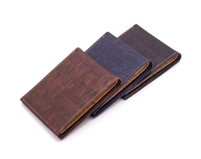Men's Cork Bifold Wallet, Portuguese Cork Wallet, Cork Bifold Wallet ...