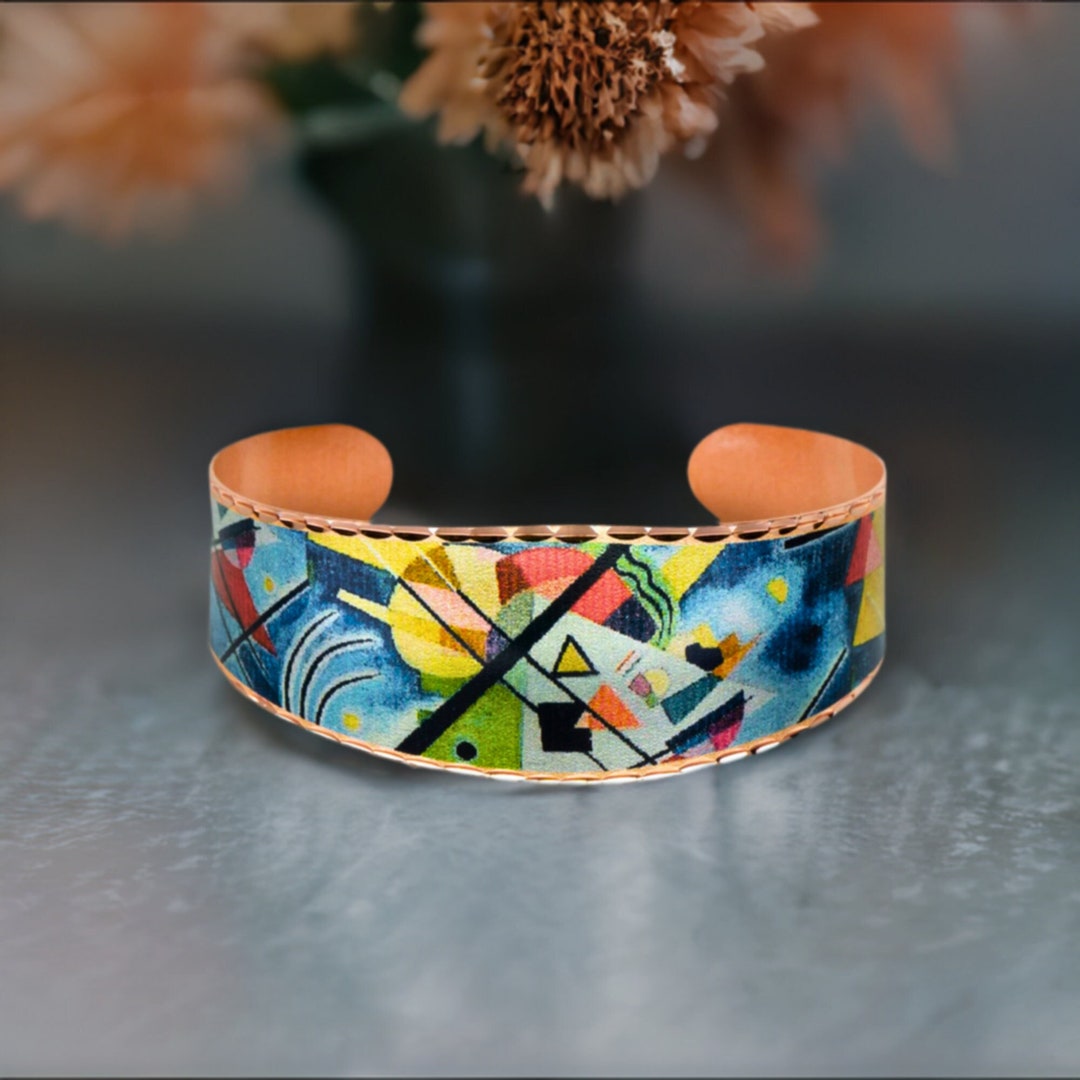 Kandinsky Blue Painting Copper Cuff Bracelet: Art Nouveau Jewelry - Etsy
