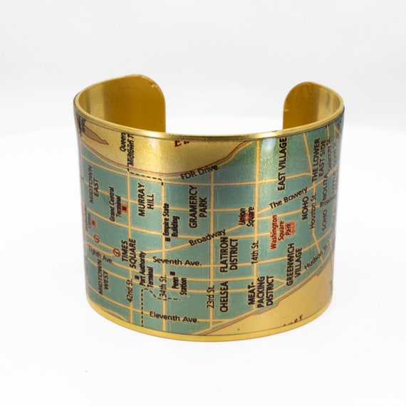 Cuff Bracelet NYC Street Map Cuff Photo Cuff Bracelet Art - Etsy