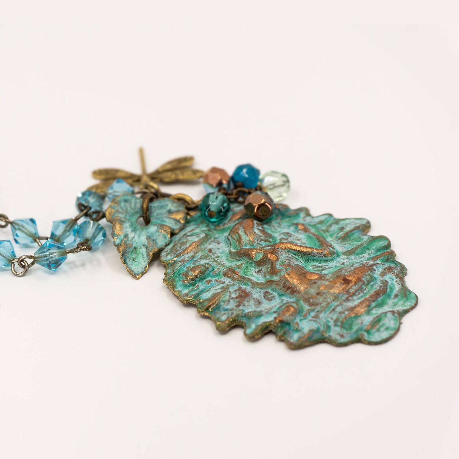 Patina Jewelry Copper Patina Leaf Necklace Bohemian Jewelry - Etsy