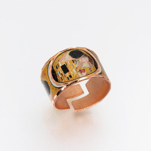 The Kiss Gustav Klimt Print Adjustable Ring Handmade Ring - Etsy