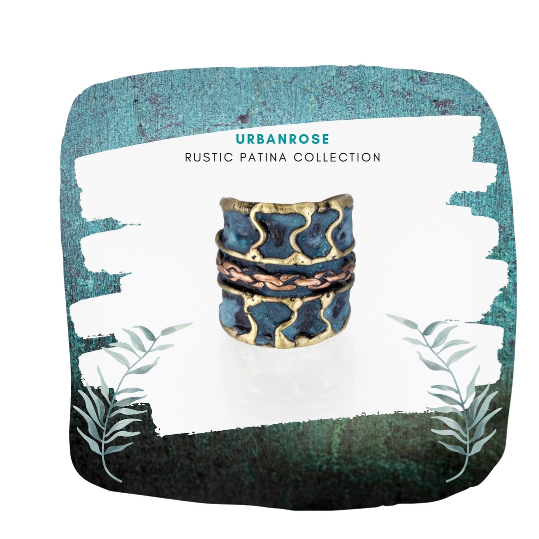 Brass Ring, Rustic Patina Ring, Brass Patina Ring, Artisan Patina ...