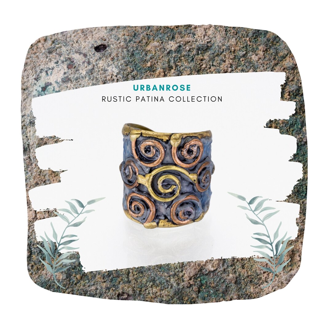 Brass Ring, Rustic Patina Ring, Brass Patina Ring, Artisan Patina ...