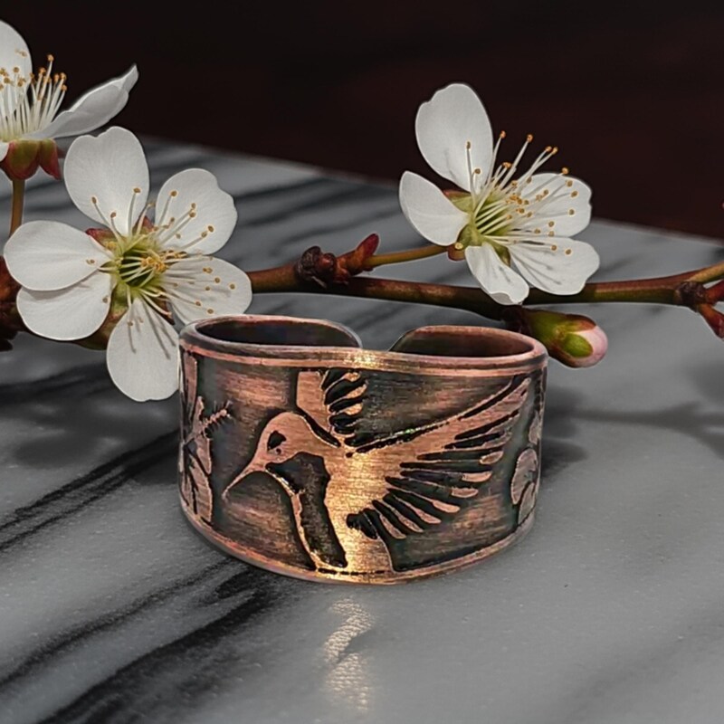 Etched Copper Ring - Etsy