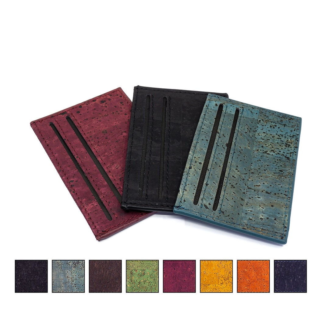 Cork Slimline Card Holder, Portuguese Cork Wallet, Cork Minimalist ...