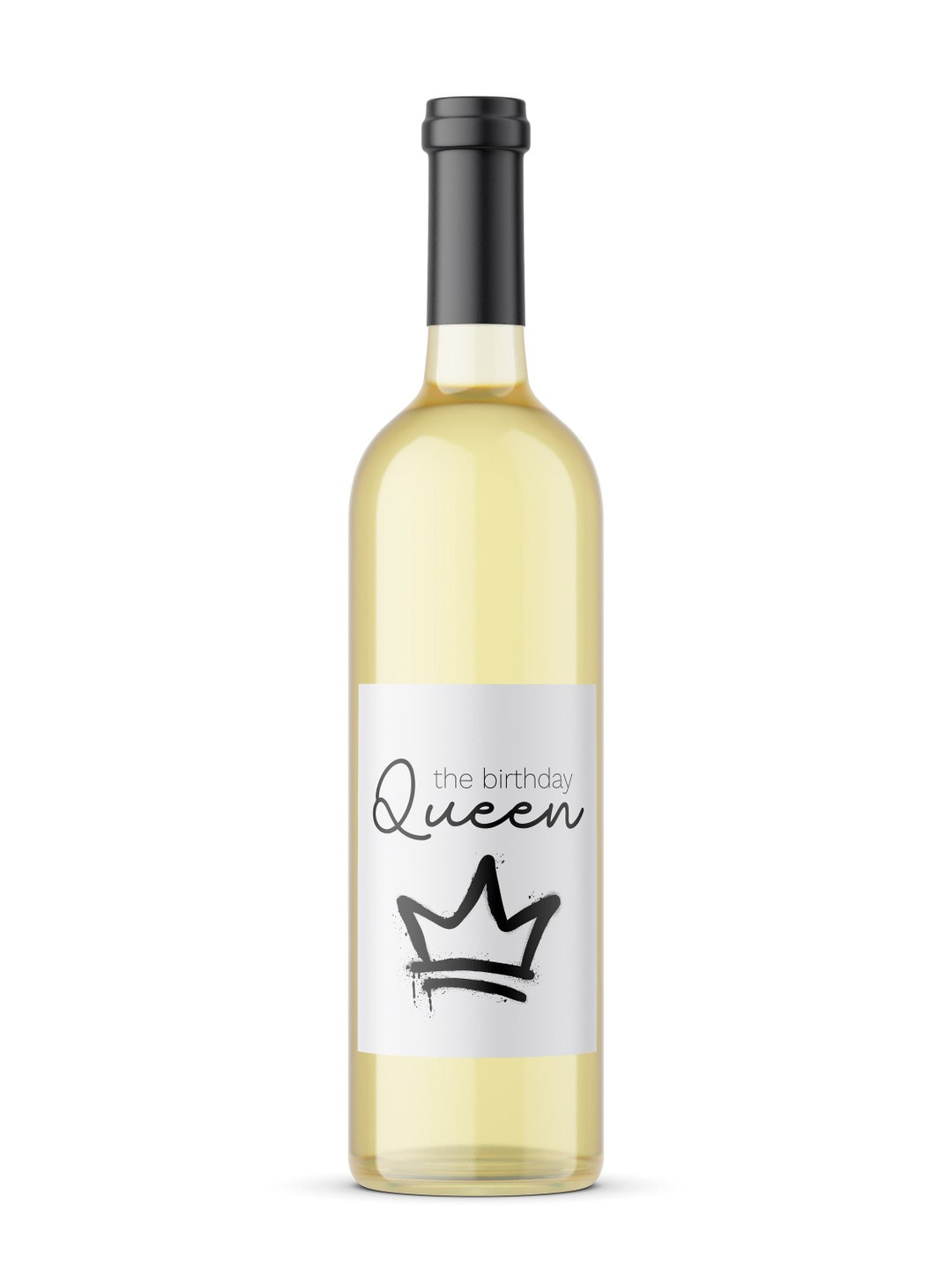 Birthday Queen Wine Label: Printable Wine Bottle Sticker (digital ...
