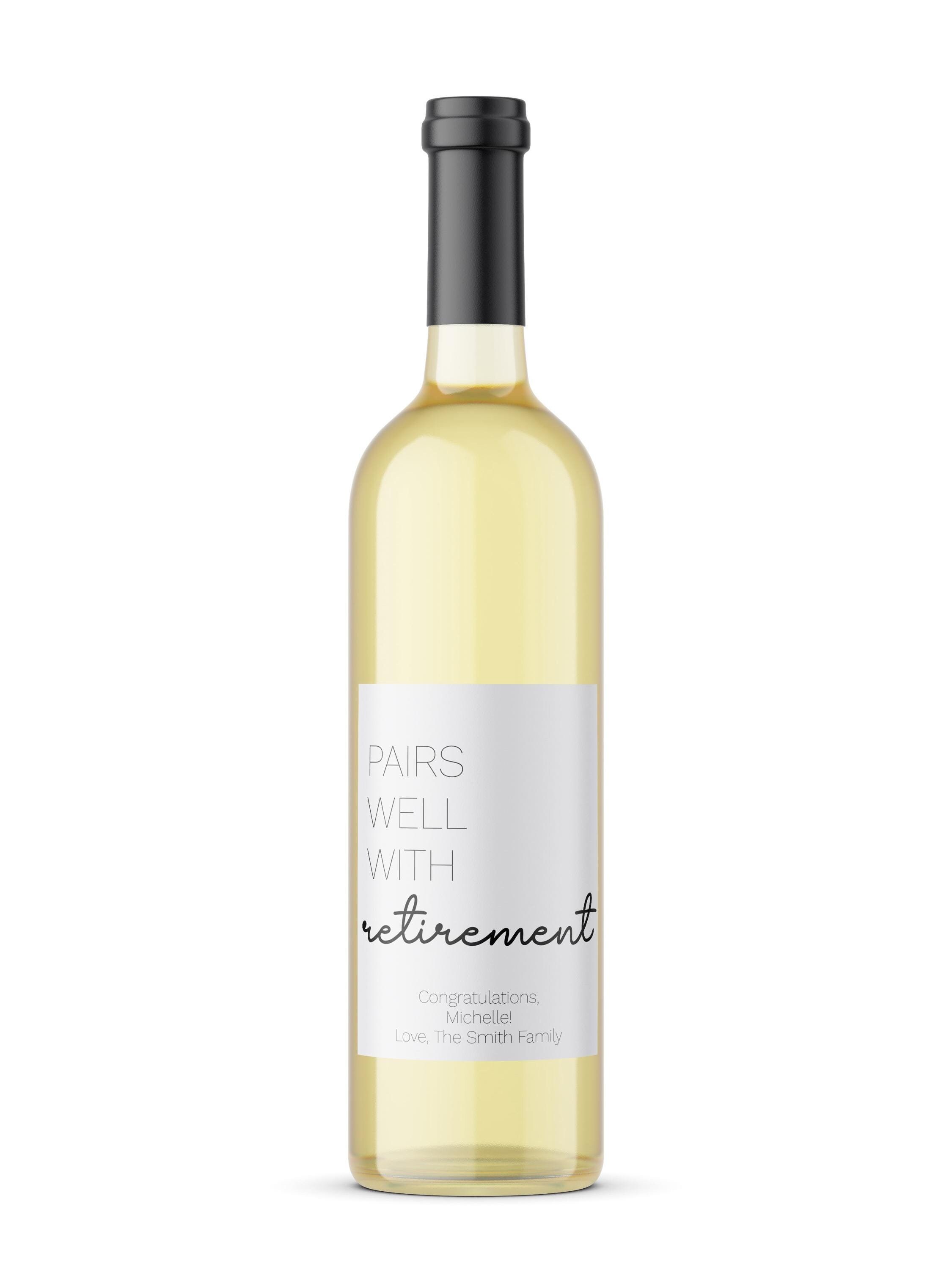 Retirement Wine Bottle Labels Template, Pairs Well With Retirement ...