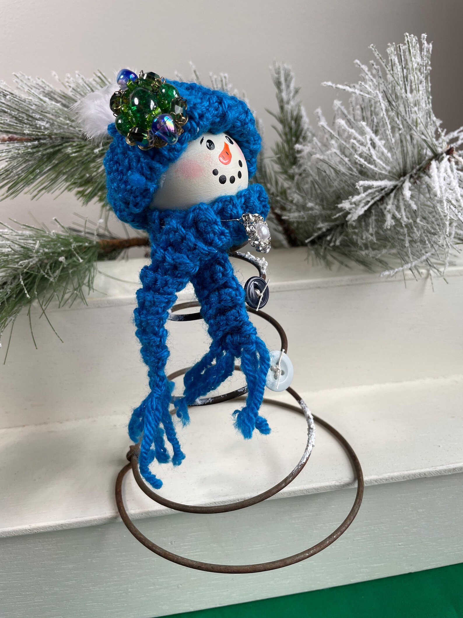 Vintage Bedspring Snowman Decor, Christmas, Winter Decorations - Etsy