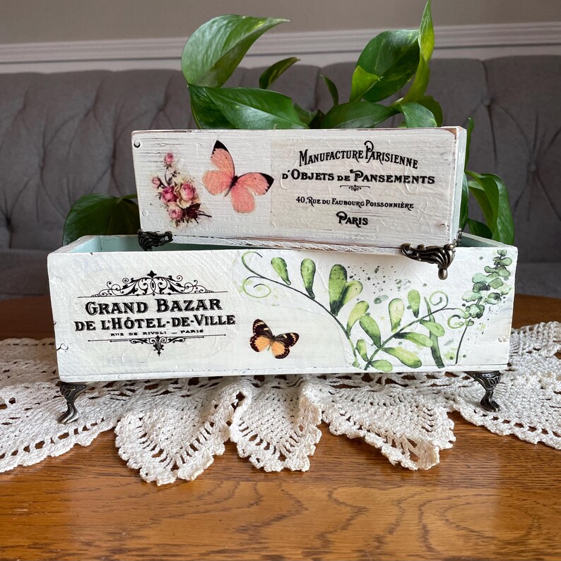 Painted Vintage Cheese Boxes: French Country Farmhouse Decor - Etsy