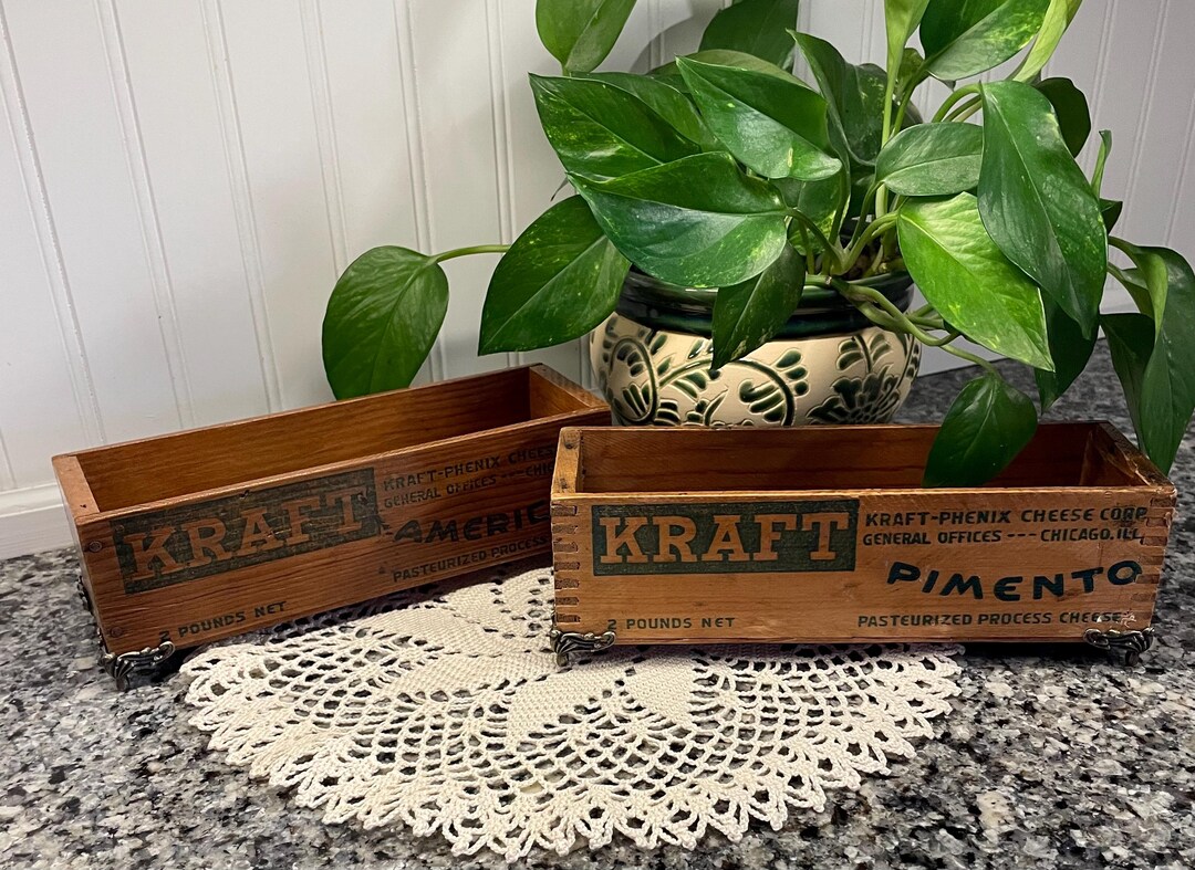 Vintage Kraft Cheese Box: Farmhouse Kitchen Spice Holder - Etsy