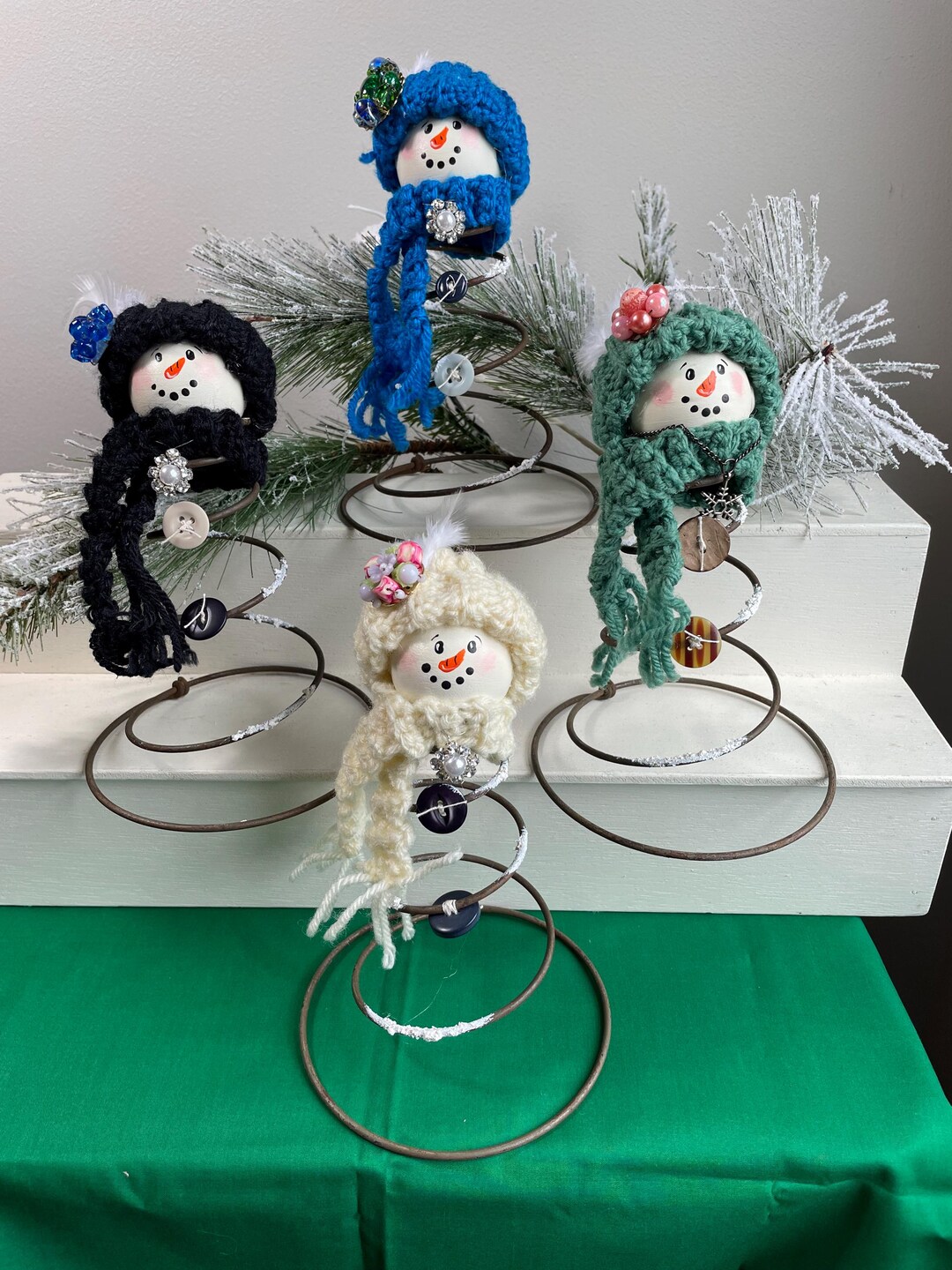 Vintage Bedspring Snowman Decor, Christmas, Winter Decorations - Etsy