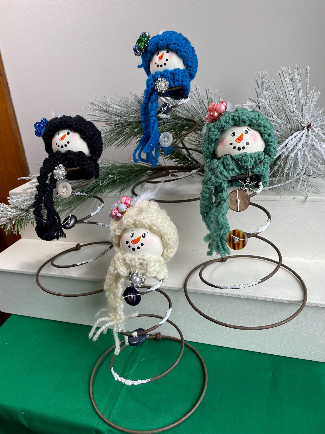 Vintage Bedspring Snowman Decor, Christmas, Winter Decorations - Etsy