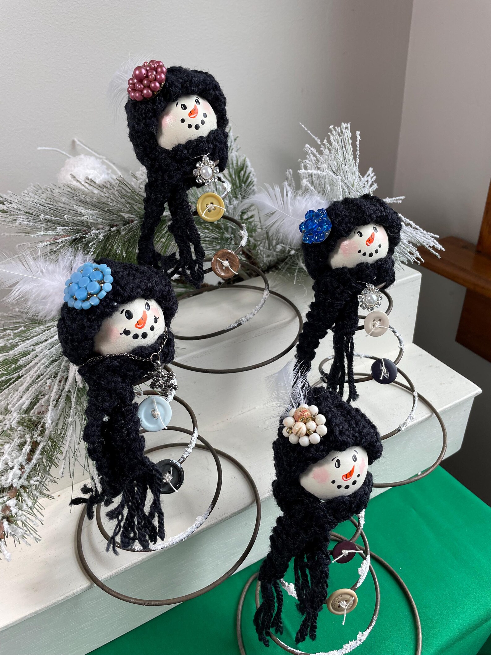 Vintage Bedspring Snowman Decor, Christmas, Winter Decorations - Etsy