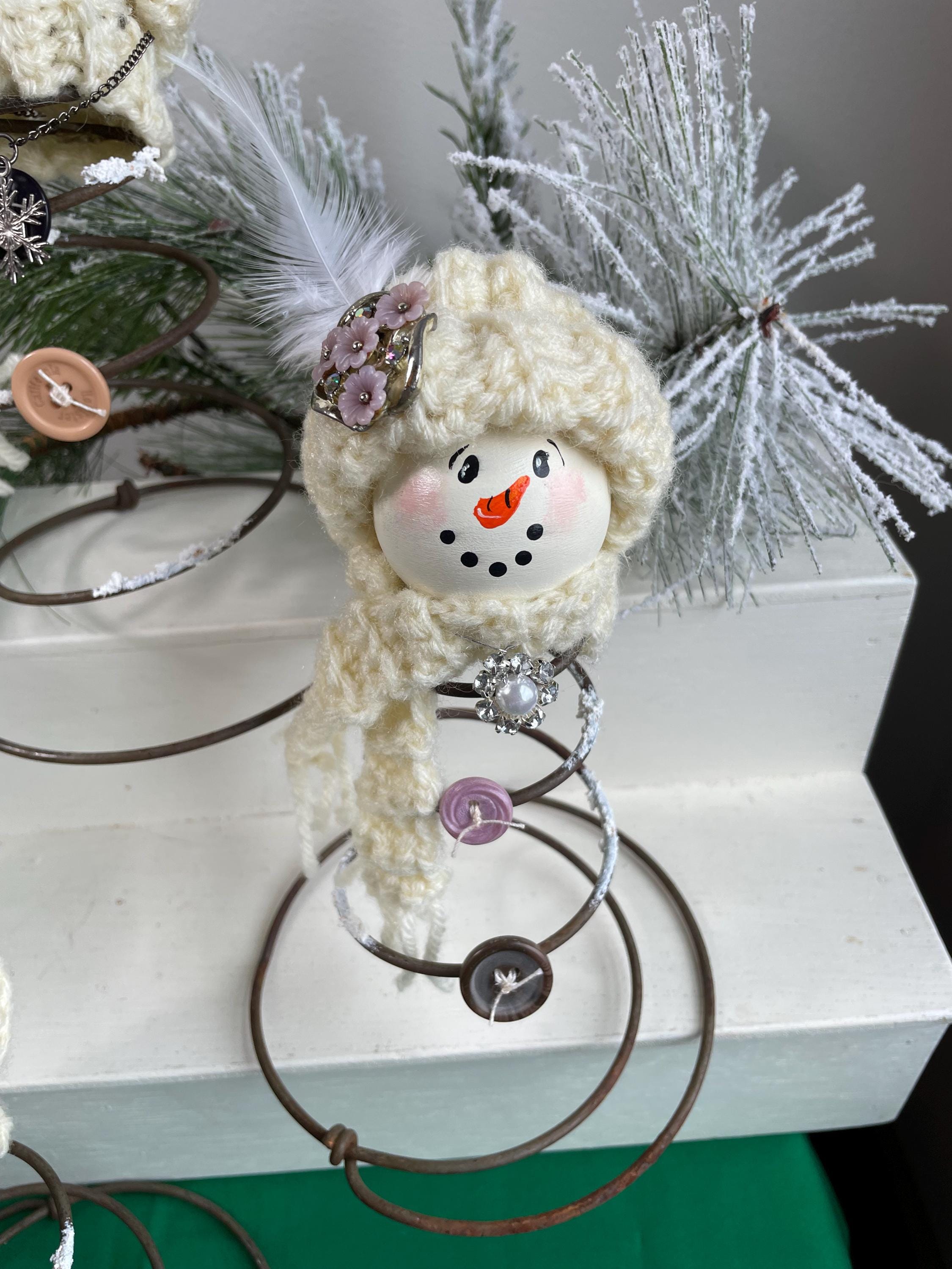 Vintage Bedspring Snowman Decor, Christmas, Winter Decorations - Etsy