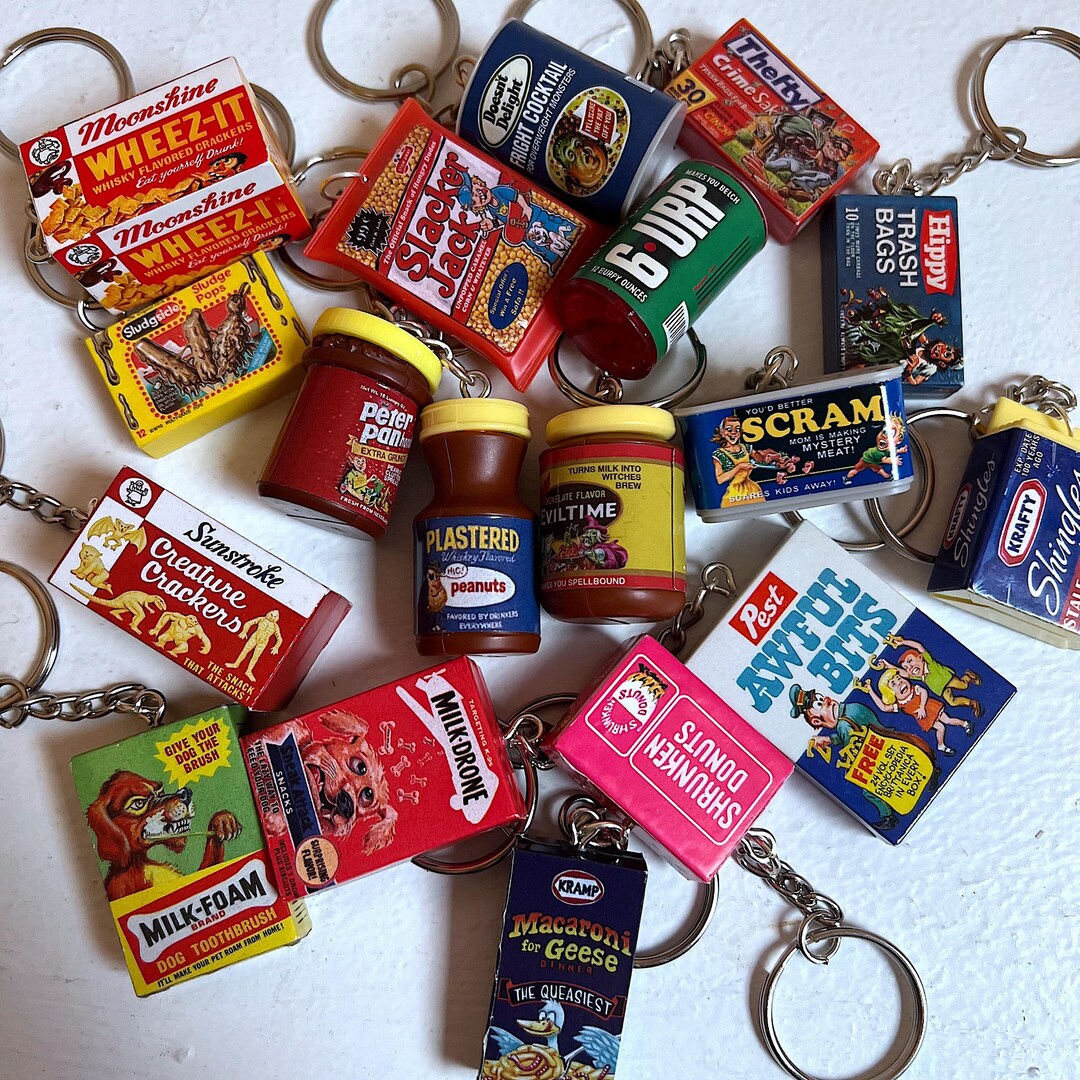 PARODY Mini Brand Keychains | Funny Miniature Food Accessories | Tiny ...