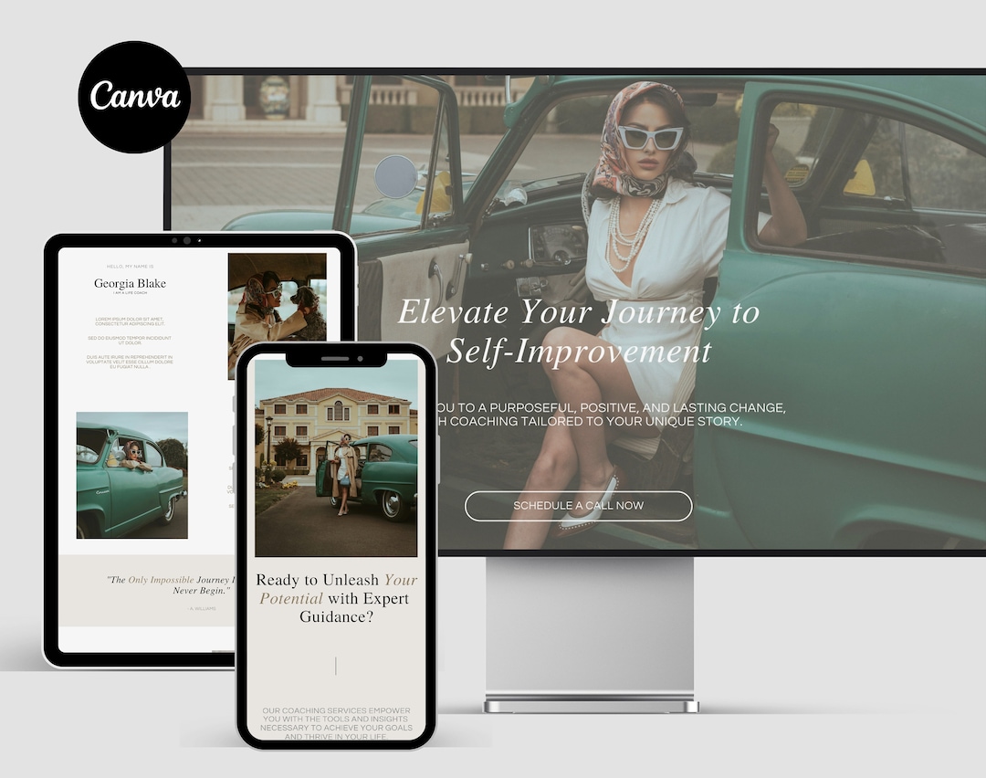 Minimal Canva Coach Website Template | Editable Coaching Website Design ...