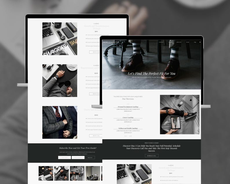 Masculine Coach Showit Website Template: Modern Design - Etsy