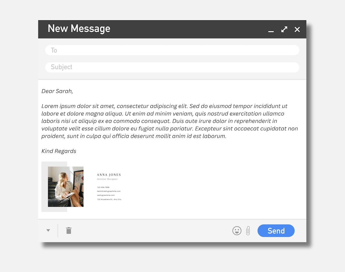 Editable Email Signature Template for Canva, Email Signature, Outlook ...