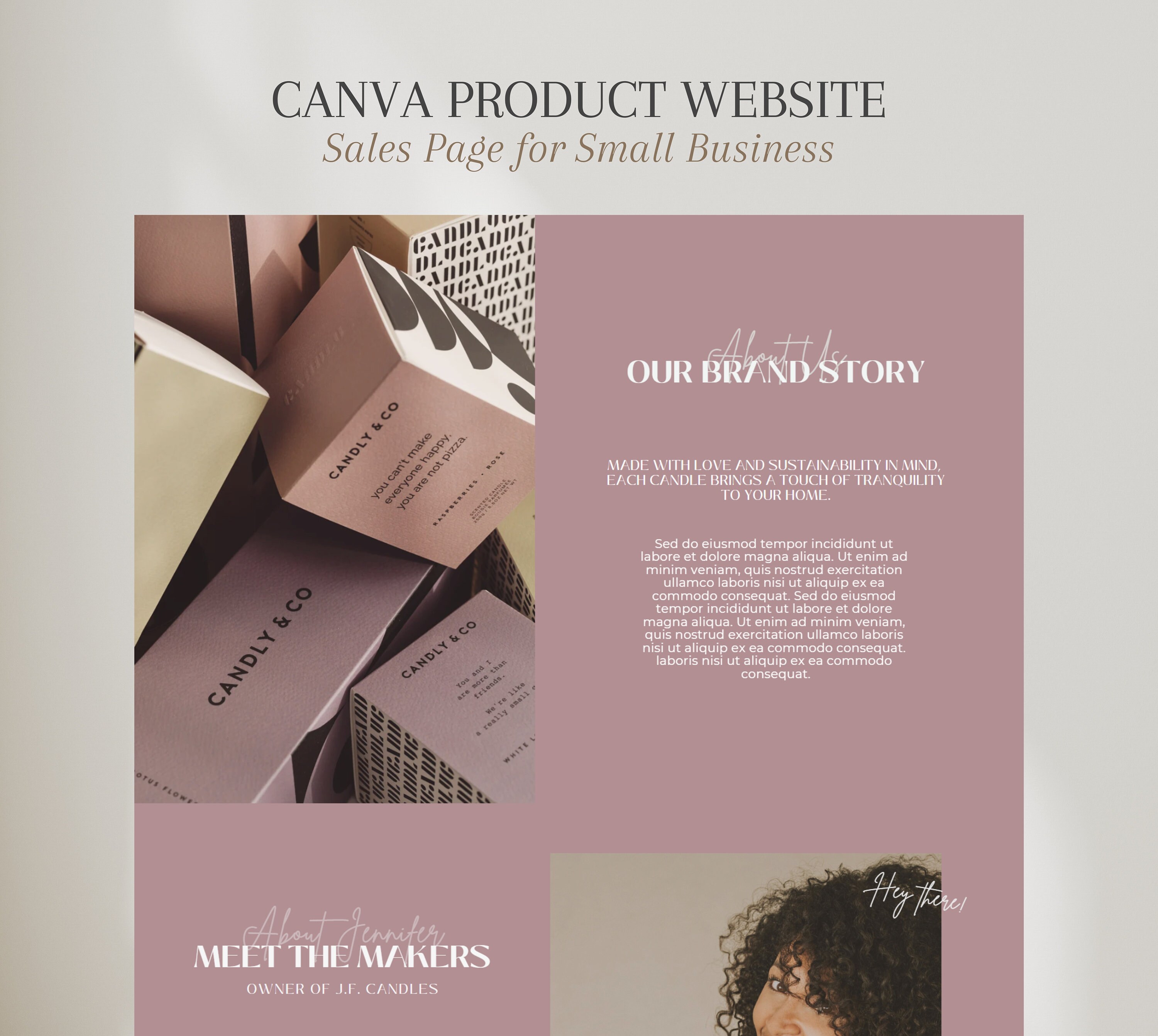 Canva Sales Page Template for Candle Business . Sales Page for Product ...