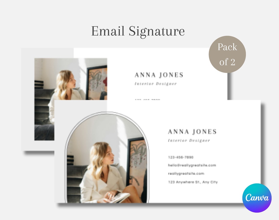 Editable Email Signature Template for Canva, Email Signature, Outlook ...