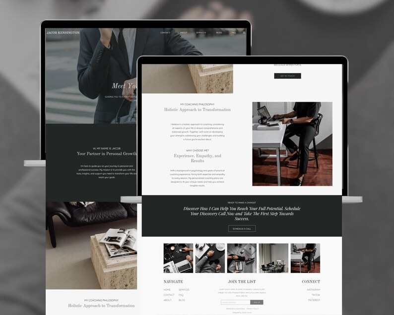 Showit Masculine Coach Website Template: Modern Design - Etsy