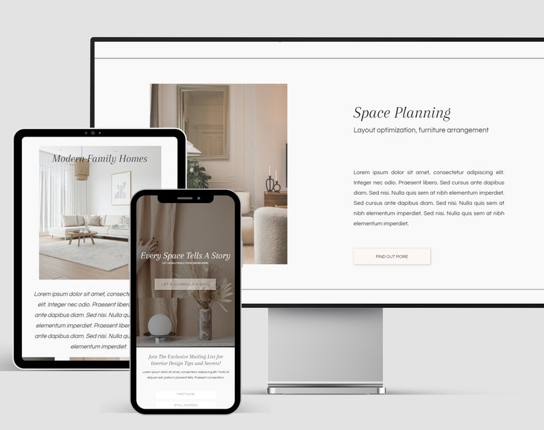 Showit Interior Design Website Template, Modern Interior Website Design ...