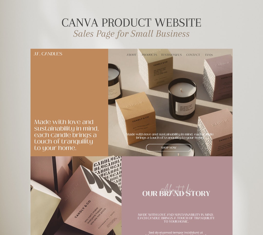 Canva Sales Page Template for Candle Business . Sales Page for Product ...