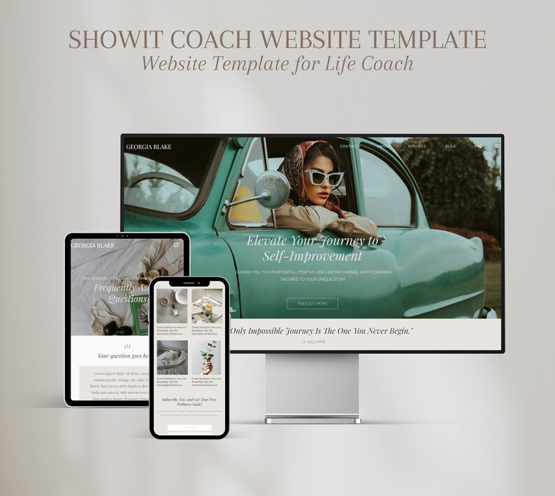 Showit Coach Website Template, Life Coach Website, Personal Coach ...