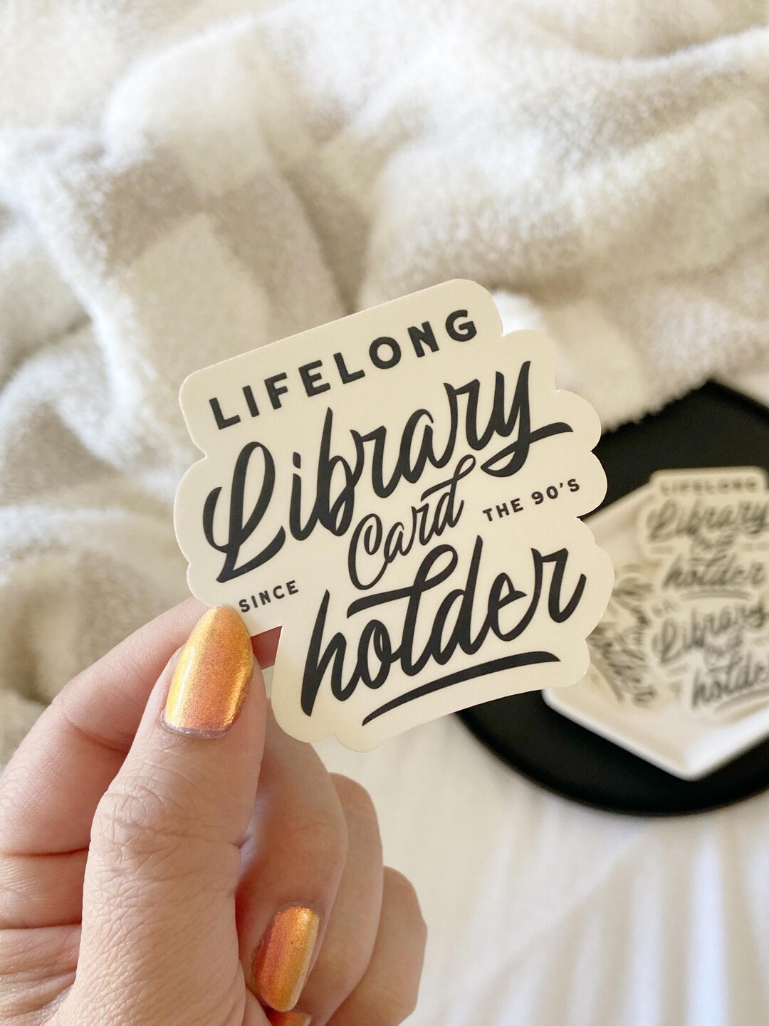 Library Card Holder Vintage Sticker Millenial Bookish Sticker Kindle ...