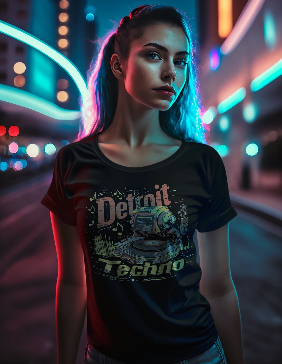 DETROIT TECHNO T-shirt, Rave, Robot, Android, Electronic, Music ...