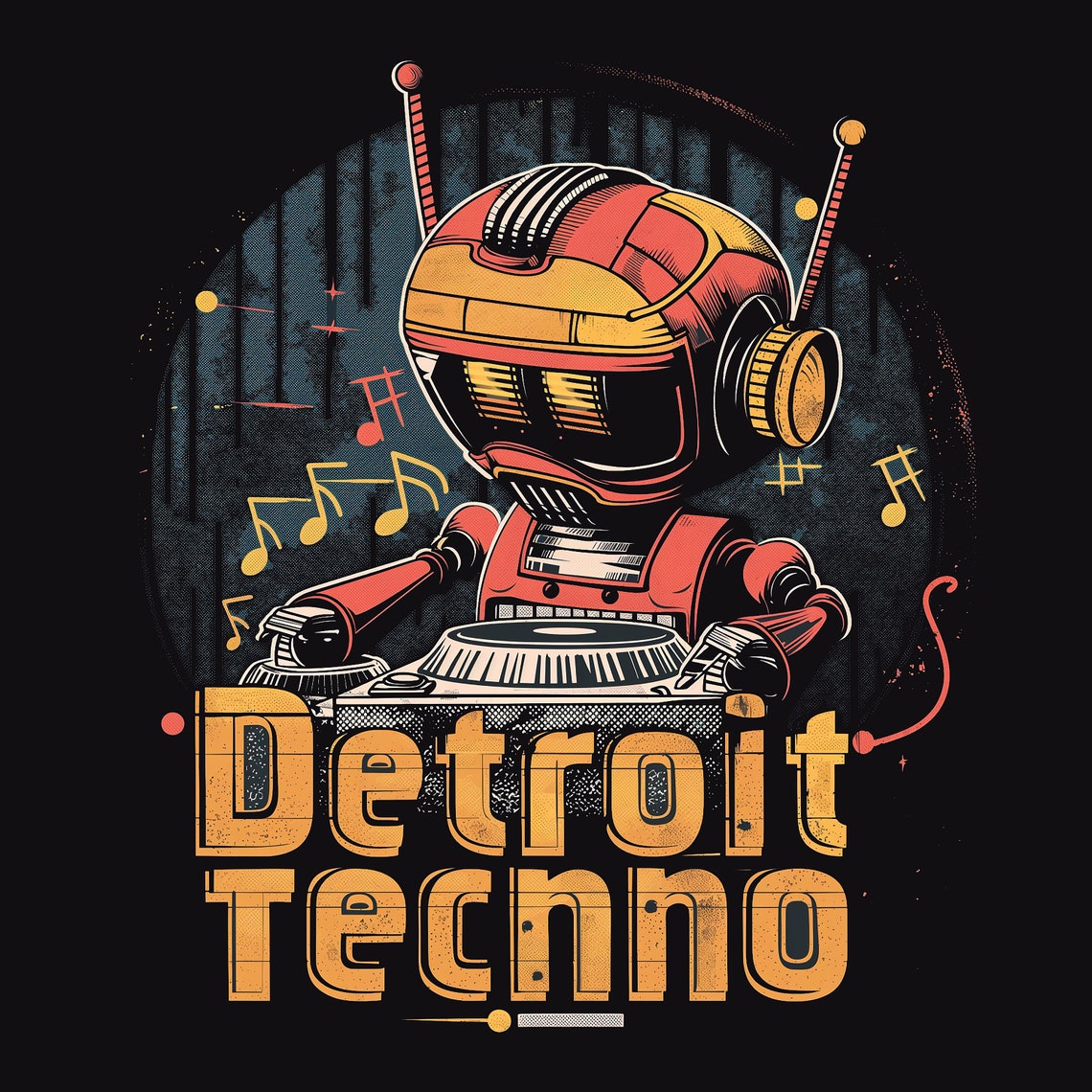 Detroit Techno T-shirt, Robot Graphic, Electronic Music Tee - Etsy