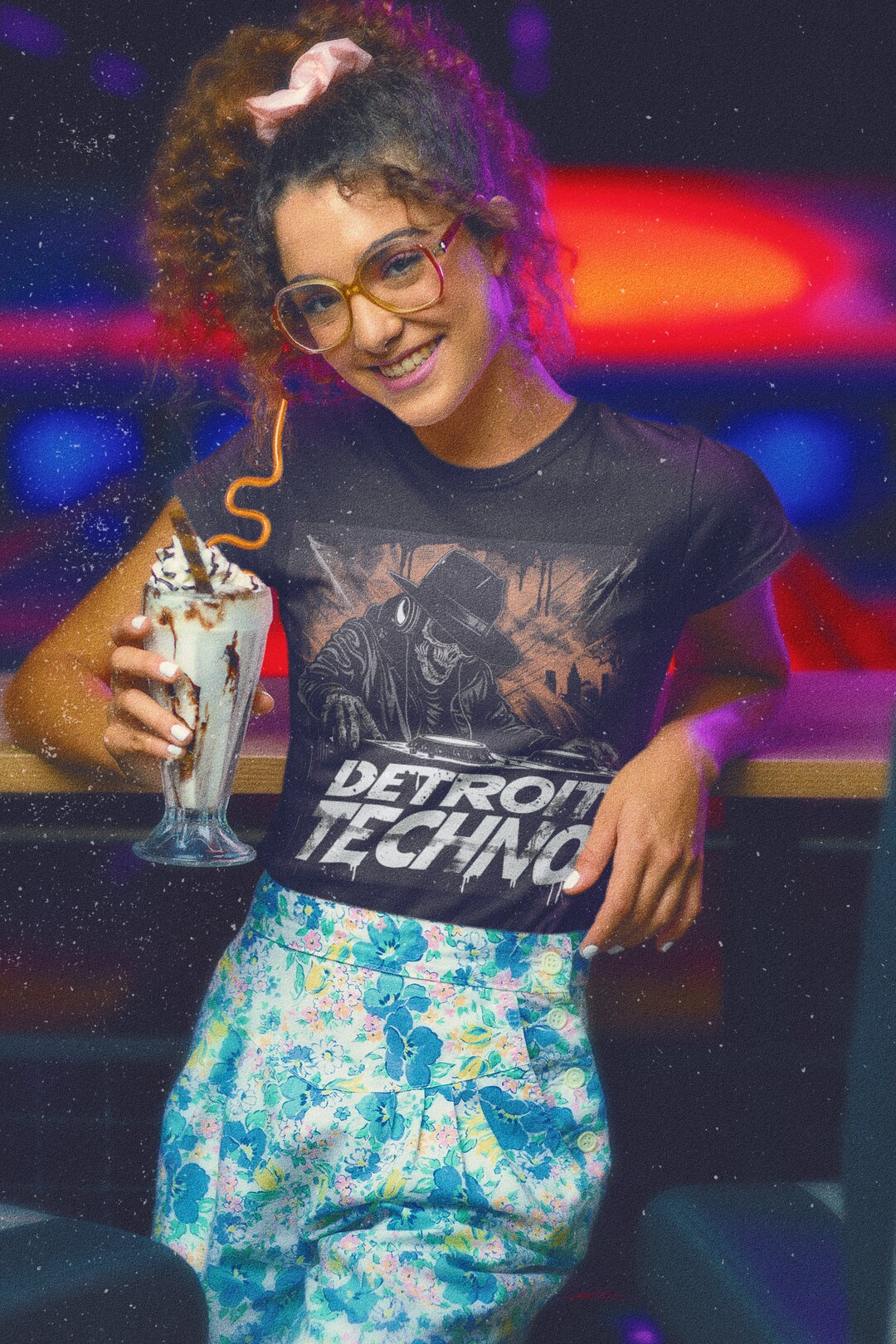 DETROIT TECHNO T-shirt, Skeleton, Electronic Music, Rave, Music ...