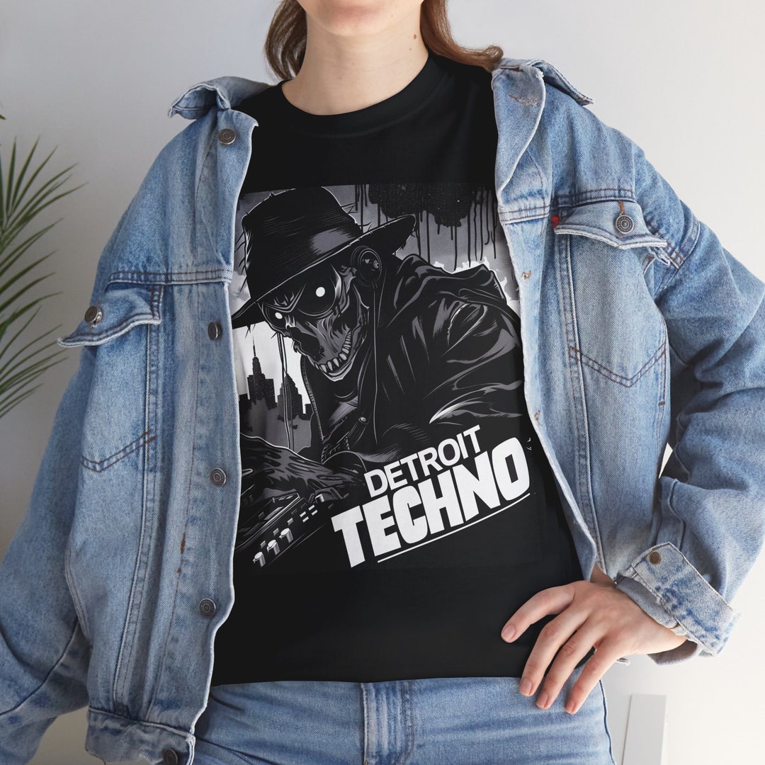 DETROIT TECHNO T-shirt, Skeleton, Electronic, House, Music, Festival ...