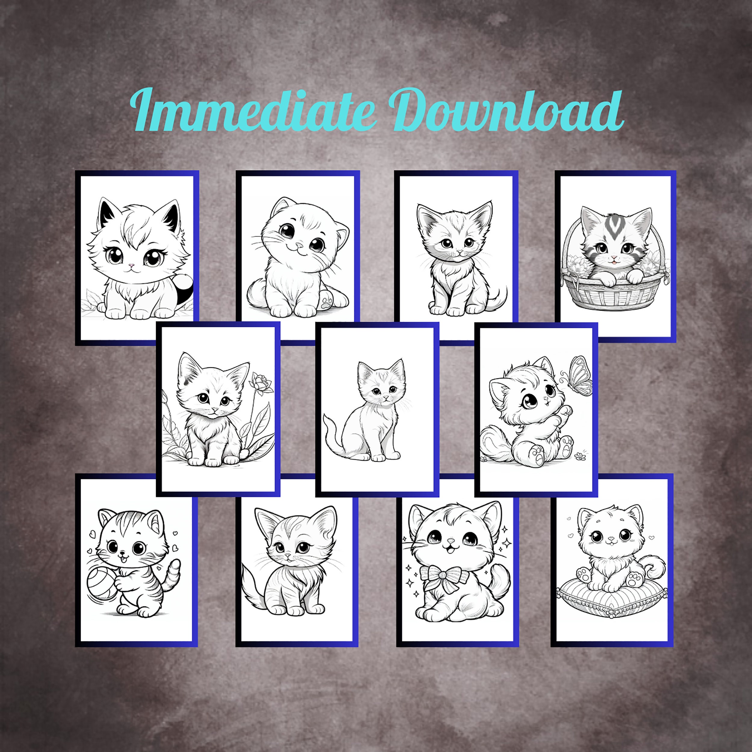 30 Easy Kitty Coloring Pages for Kids Preschoolers Toddlers Coloring ...