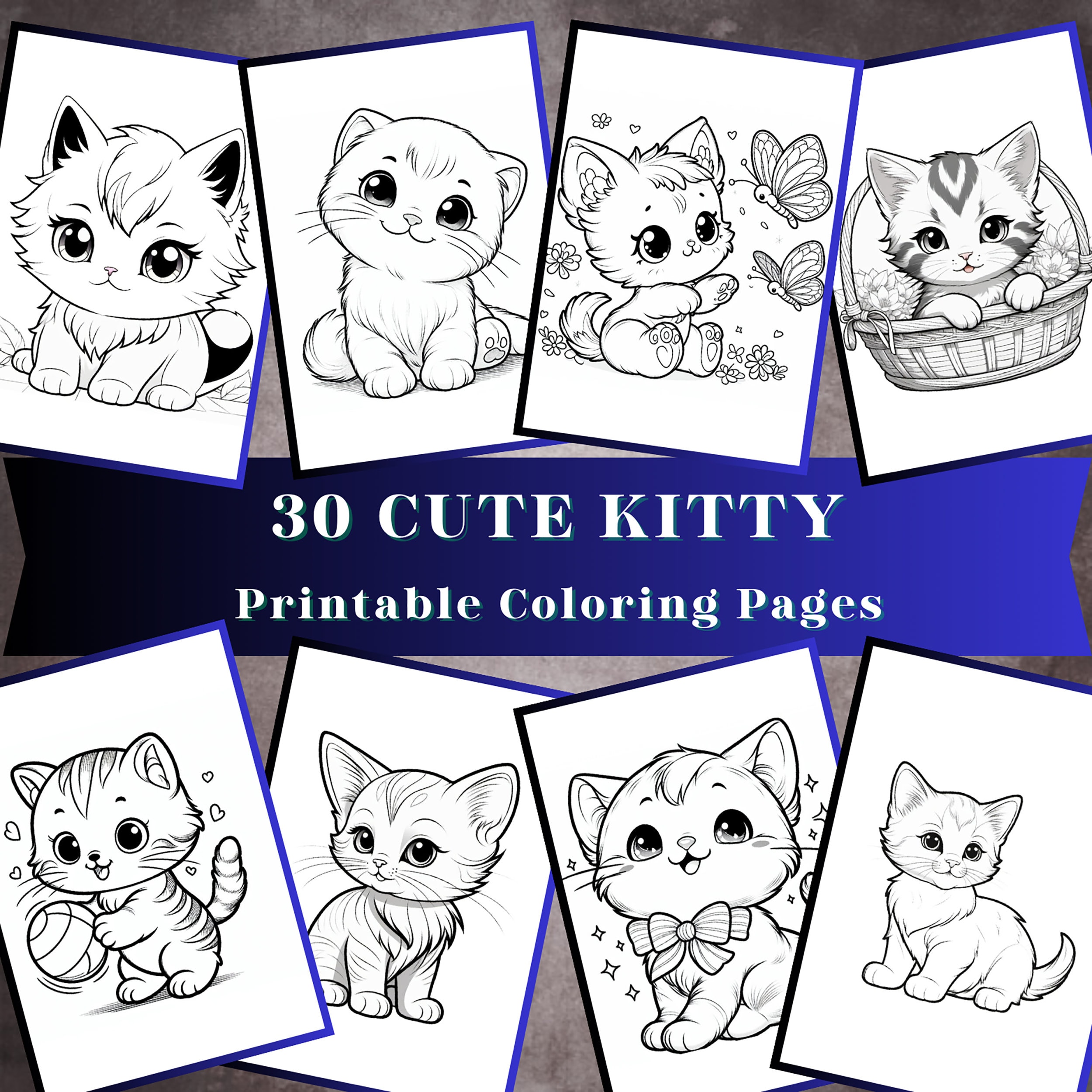 30 Easy Kitty Coloring Pages for Kids Preschoolers Toddlers Coloring ...