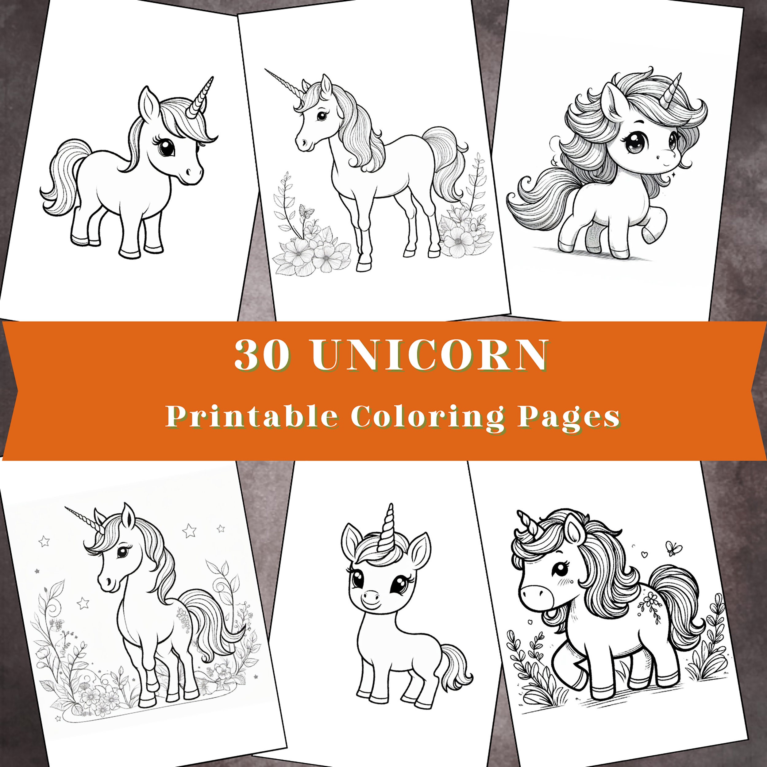 30 Cute Unicorn - Coloring Pages for Kids, Preschoolers, Unicorn ...