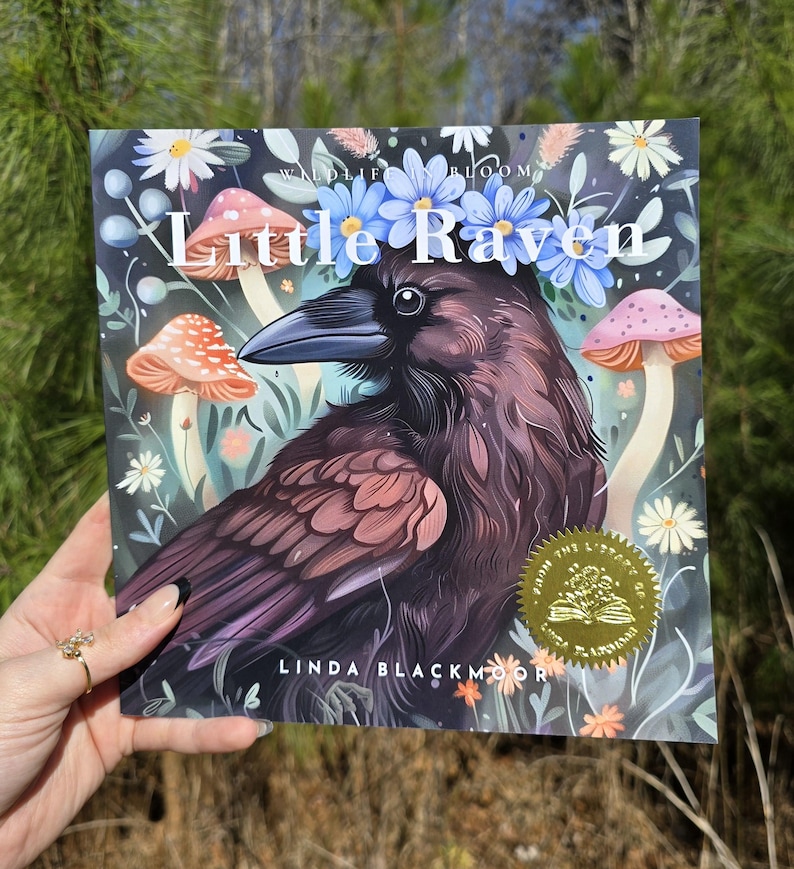 Little Raven | Wildlife in Bloom Series Picture Book Children Magical ...