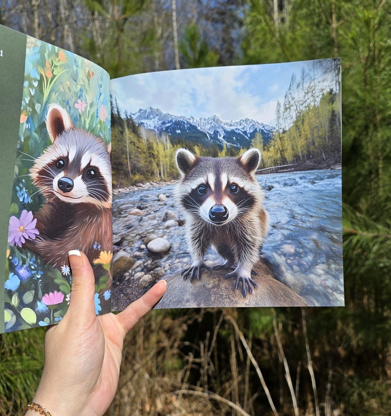 Little Raccoon | Wildlife in Bloom Series Picture Book Children Magical ...